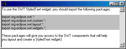 Into the Deep End of the SWT StyledText Widget